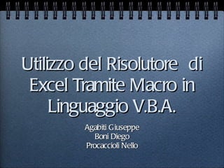 Linguaggio V.B.A. | PPT