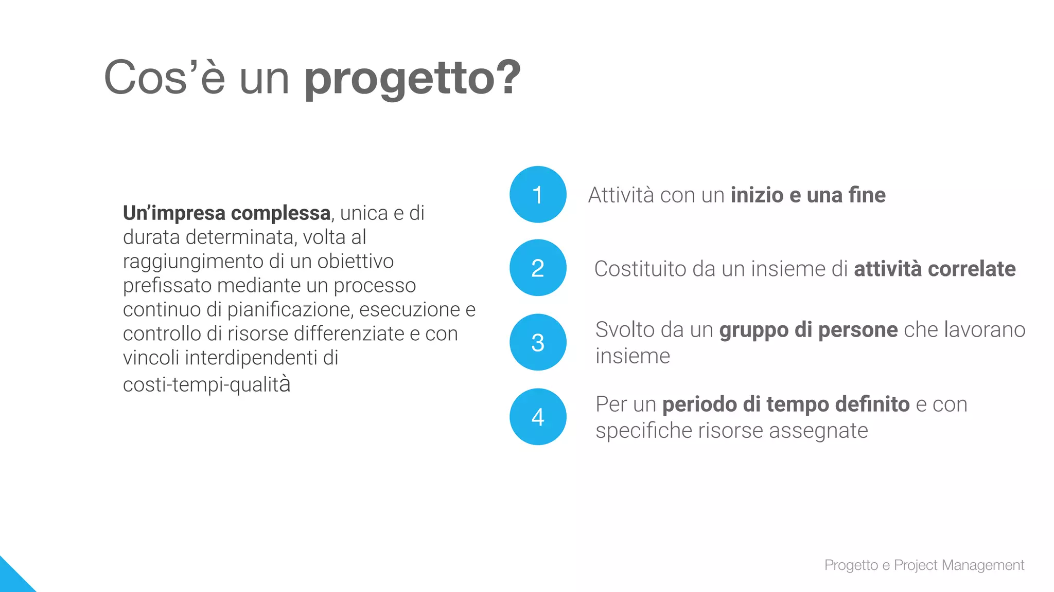 Progetto e Project Management | PDF