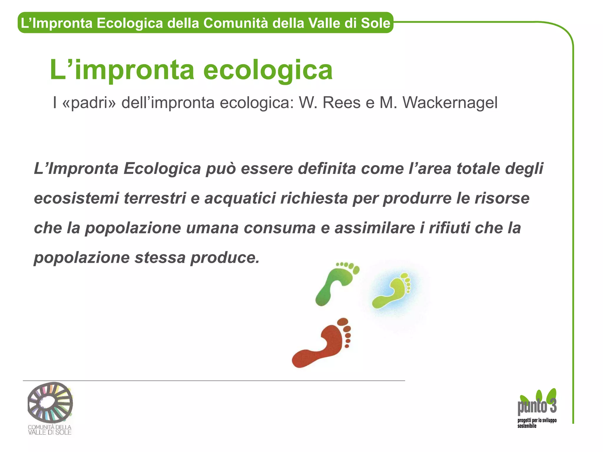 Progetto impronta ecologica comunità della valle di sole | PDF