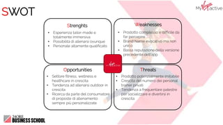 Progetto MyVirginActive | PPT