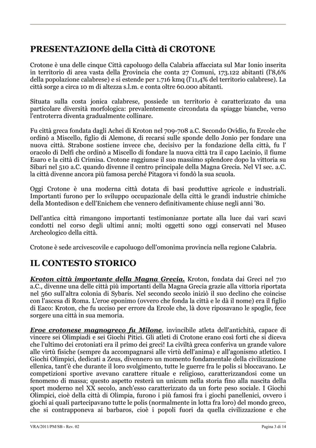 Progetto per la ricostruzione virtuale antica kroton [s.barresi 2001] | PDF