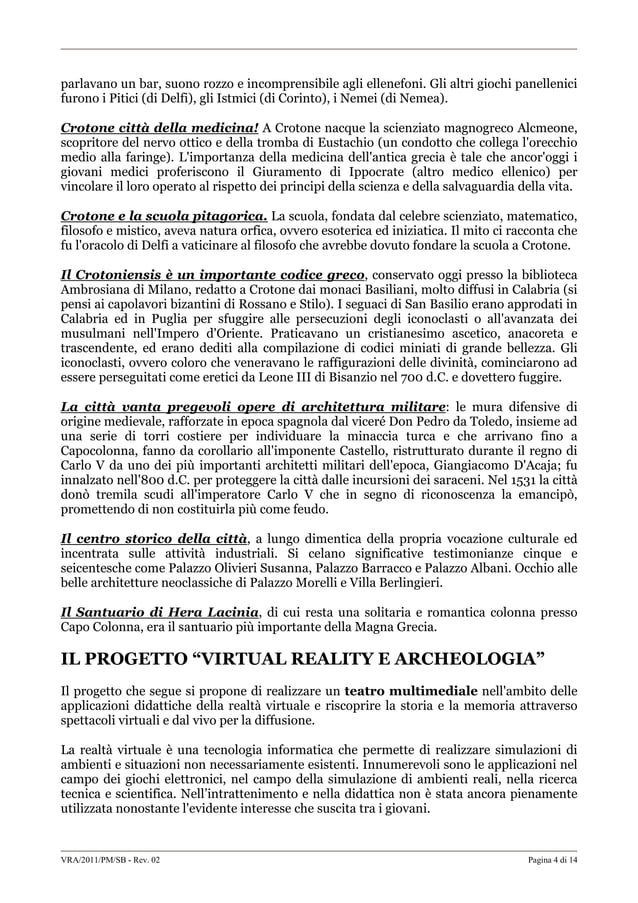 Progetto per la ricostruzione virtuale antica kroton [s.barresi 2001] | PDF