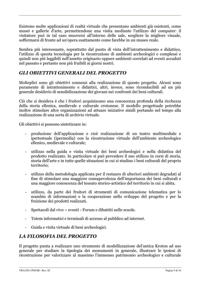 Progetto per la ricostruzione virtuale antica kroton [s.barresi 2001] | PDF