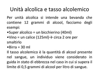 Progetto pluridisciplinare alcol 2 f | PPTX