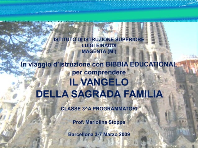 Progetto Sagrada Familia | PPT