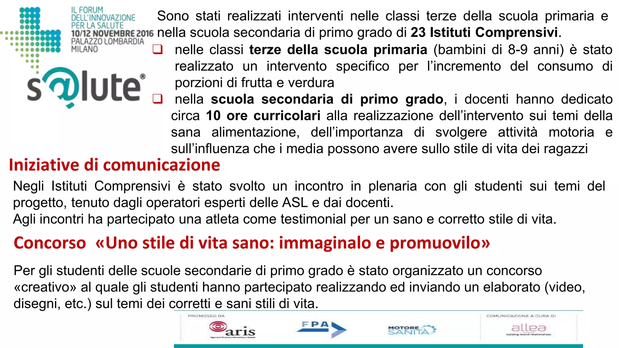 Progetto sano chi_sa_premio innova s@lute2016 | PPTX