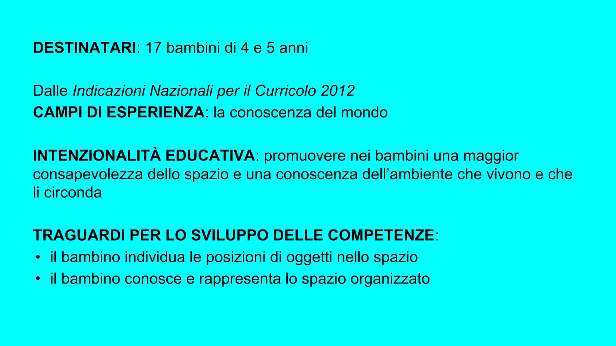 Progetto scuola dell'infanzia | PPT