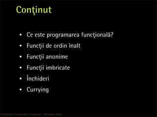 Concepte de programare functionala in Javascript | PDF