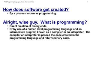 PDQ Programming Languages plus an overview of Alice - Frank Ducrest | PPT