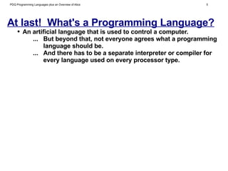 PDQ Programming Languages plus an overview of Alice - Frank Ducrest | PPT