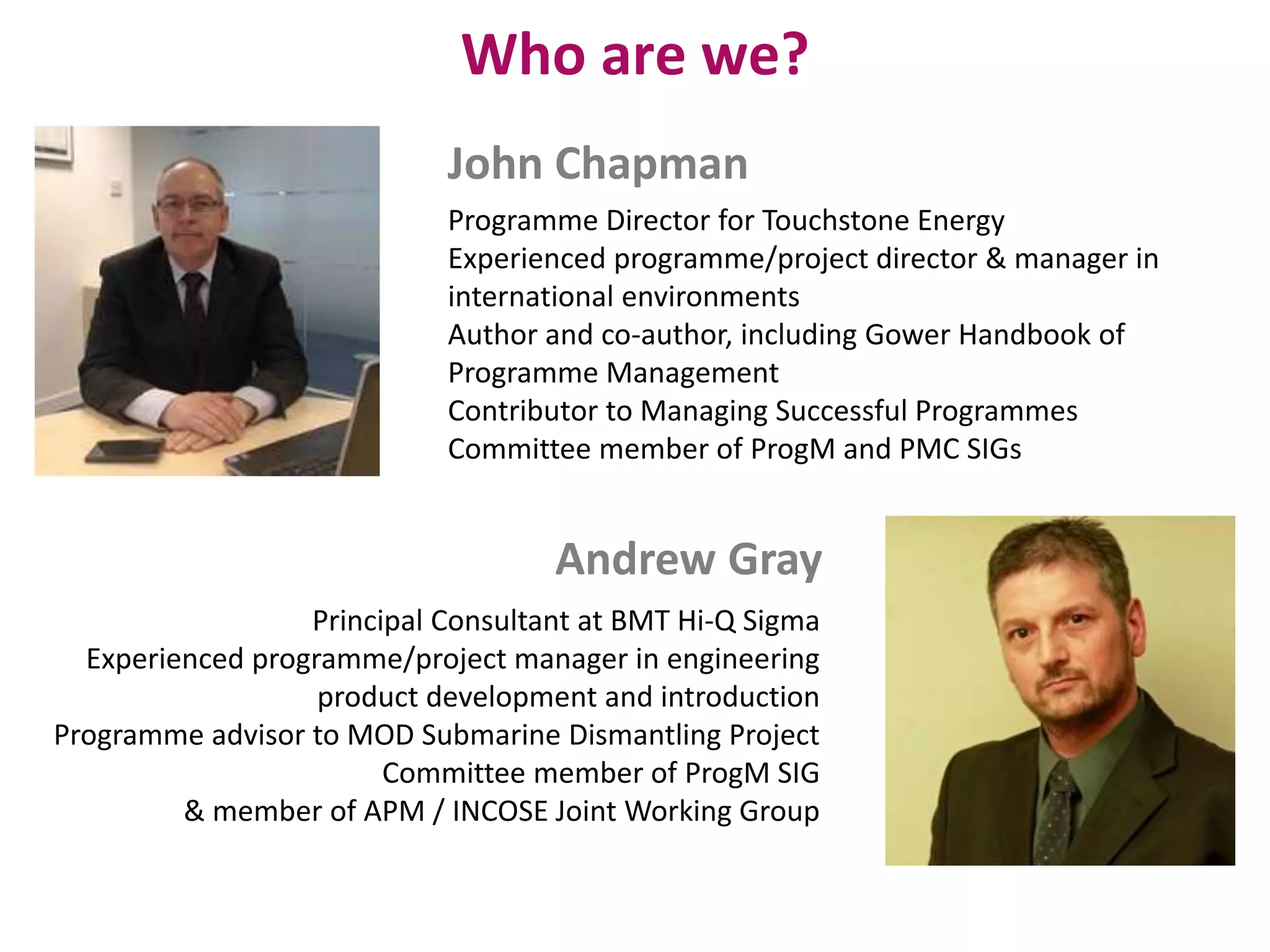 APM Presents - Joining the dots - Programme Management in action | PPT