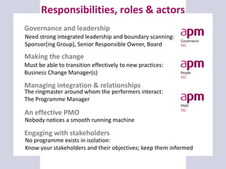 APM Presents - Joining the dots - Programme Management in action | PPT