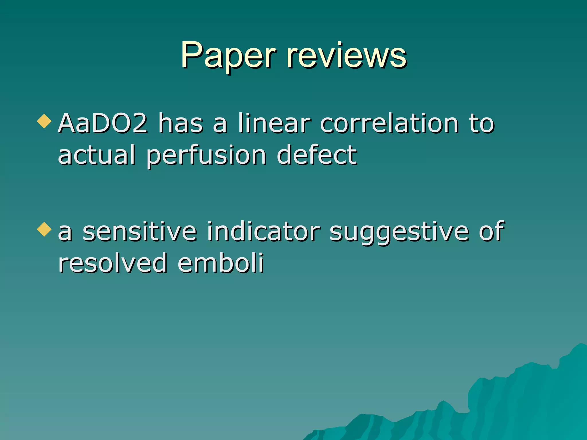 Prognostic Role Of Aa Do2 In Acute Pulmonary Embolism | PPT | Lung and ...