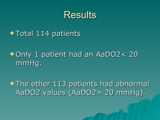 Prognostic Role Of Aa Do2 In Acute Pulmonary Embolism | PPT