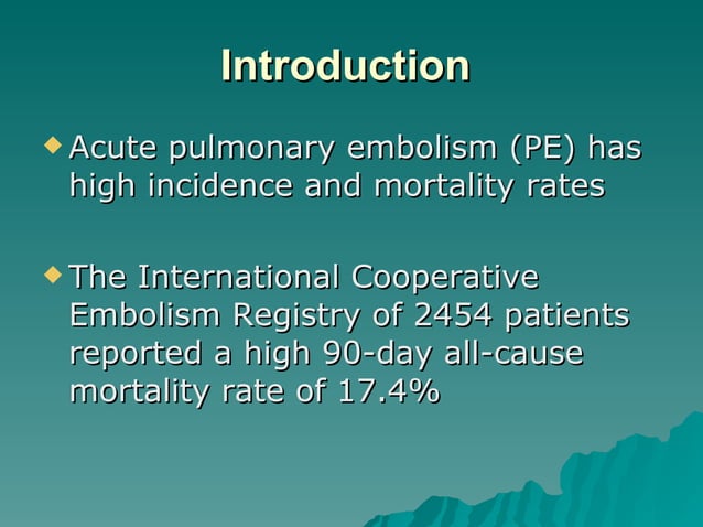 Prognostic Role Of Aa Do2 In Acute Pulmonary Embolism | PPT