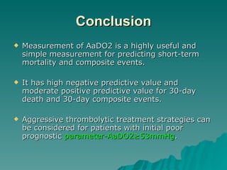 Prognostic Role Of Aa Do2 In Acute Pulmonary Embolism | PPT