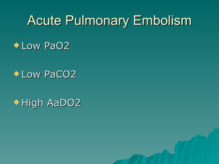 Prognostic Role Of Aa Do2 In Acute Pulmonary Embolism | PPT
