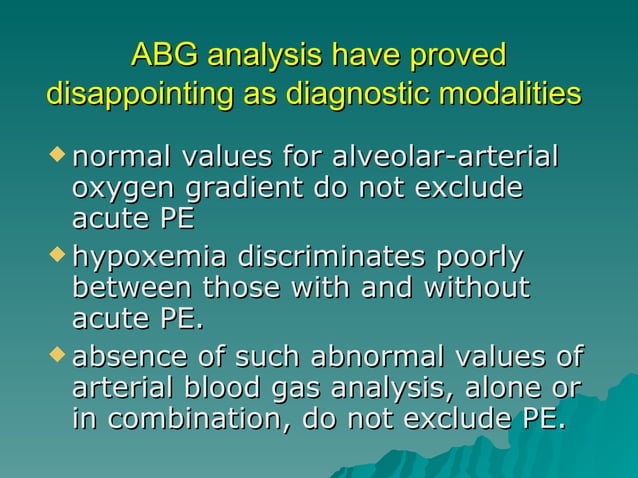 Prognostic Role Of Aa Do2 In Acute Pulmonary Embolism | PPT
