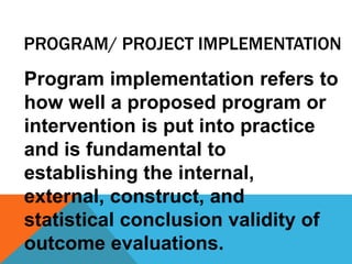 Prograam project implementation | PPT