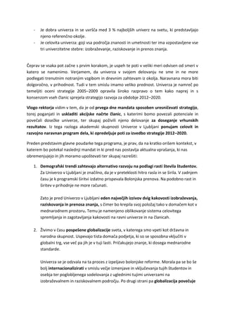 Program dela rektorja univerze 2013–2017 - Ivan Svetlik | PDF