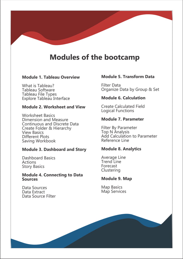 International Management Development Program on Tableau BootCamp | PDF
