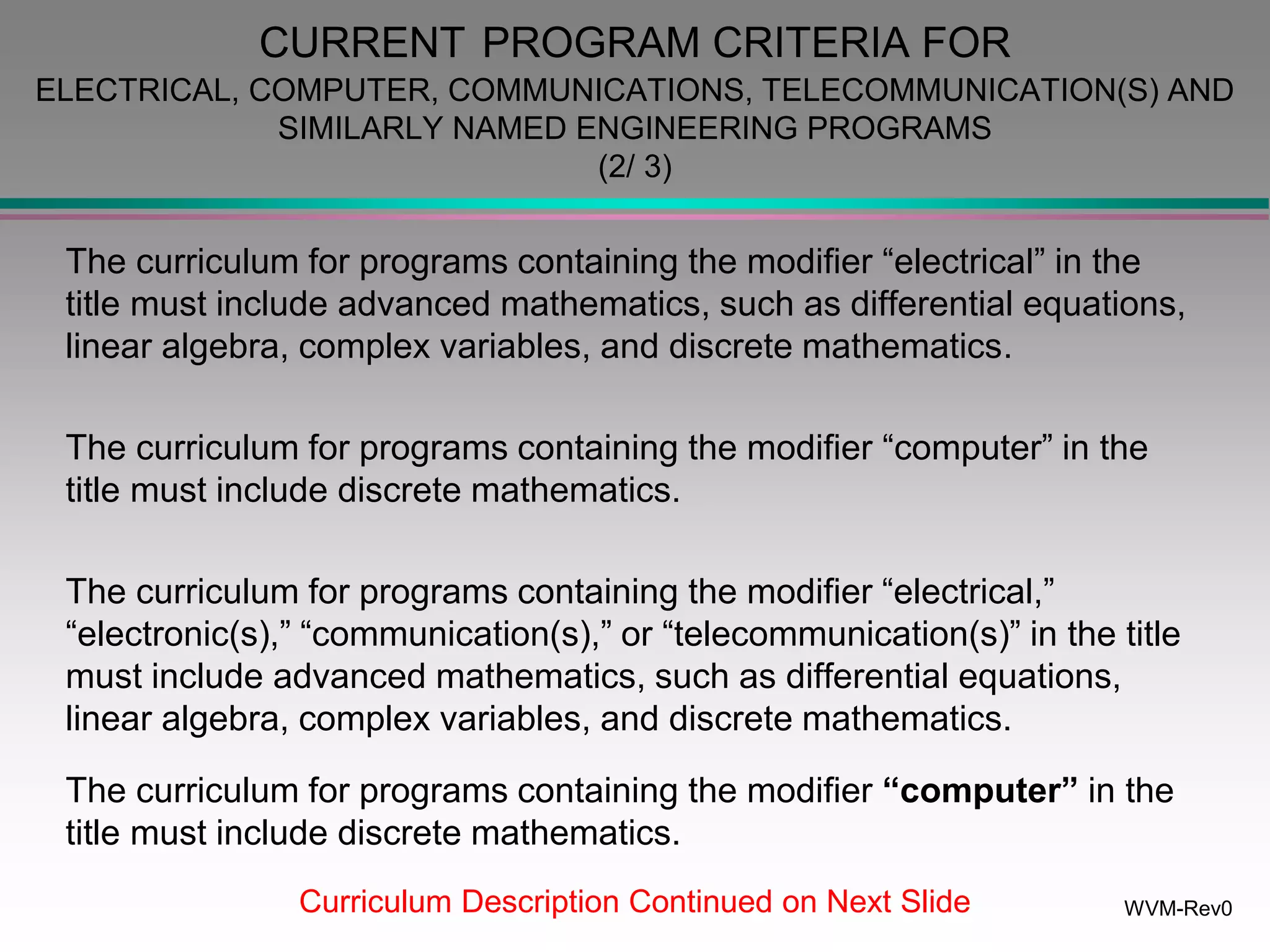 Program criteria-training 2017-18 | PPT