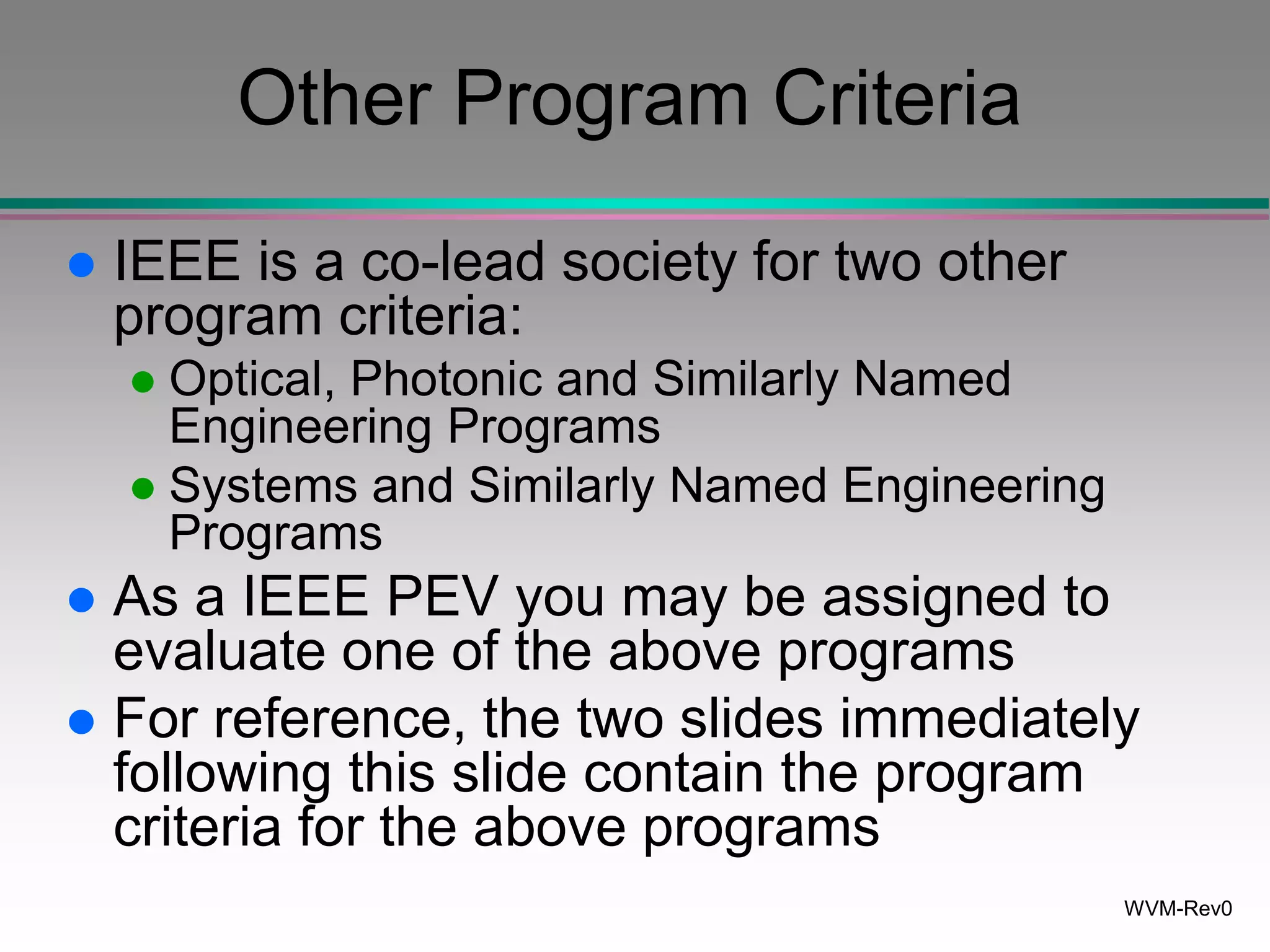 Program criteria-training 2017-18 | PPT