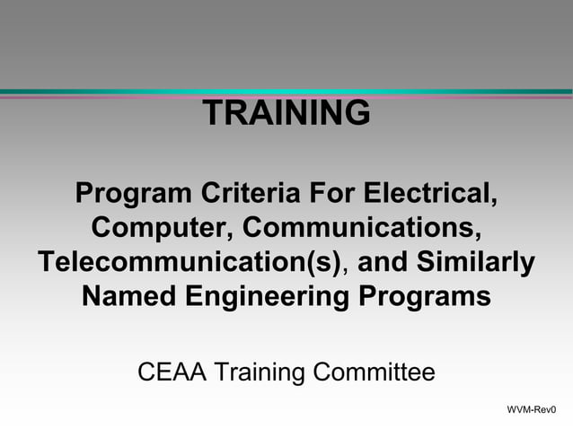 Program criteria-training 2017-18 | PPT