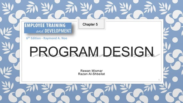 Chapter 5 - Program design (Training) | PPT
