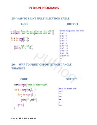 program-in-python-by-keshwam(1).pdf gggg | PDF
