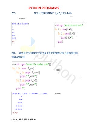 program-in-python-by-keshwam(1).pdf gggg | PDF