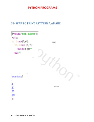 program-in-python-by-keshwam(1).pdf gggg | PDF