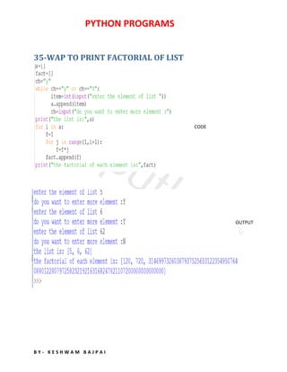 program-in-python-by-keshwam(1).pdf gggg | PDF