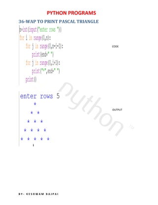 program-in-python-by-keshwam(1).pdf gggg | PDF