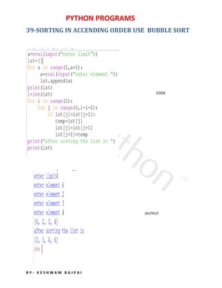 program-in-python-by-keshwam(1).pdf gggg | PDF