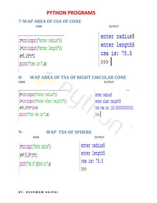 program-in-python-by-keshwam(1).pdf gggg | PDF