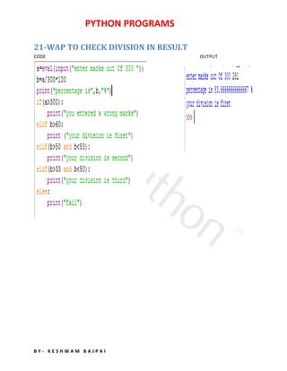 program-in-python-by-keshwam(1).pdf gggg | PDF