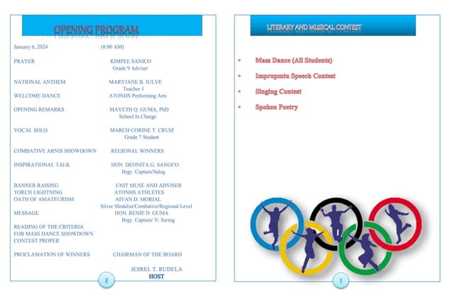 PROGRAM- Intrams 2024 atonhs Paindigay 2024 | DOCX