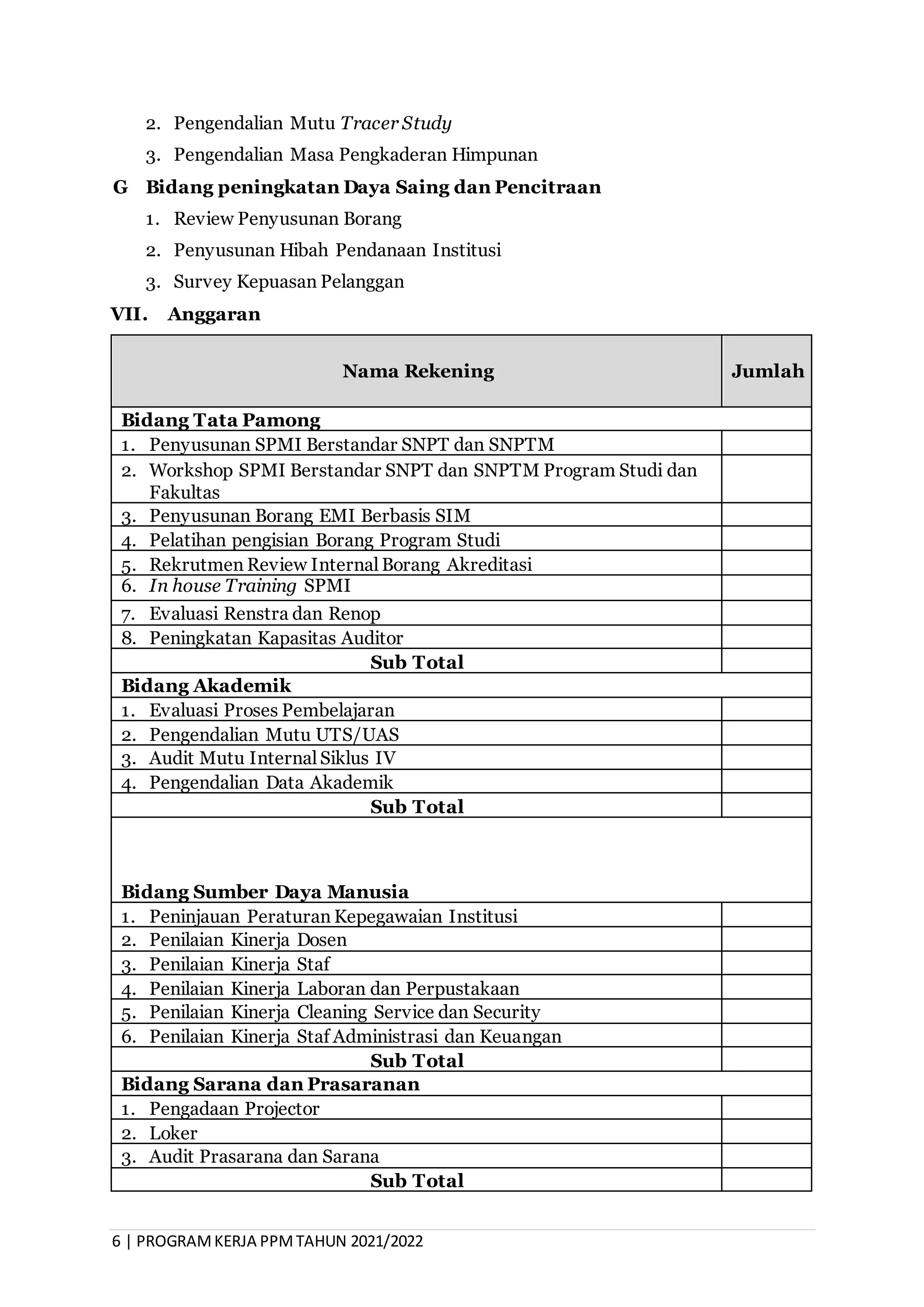 Program kerja-lpm-2016-2017 | PDF