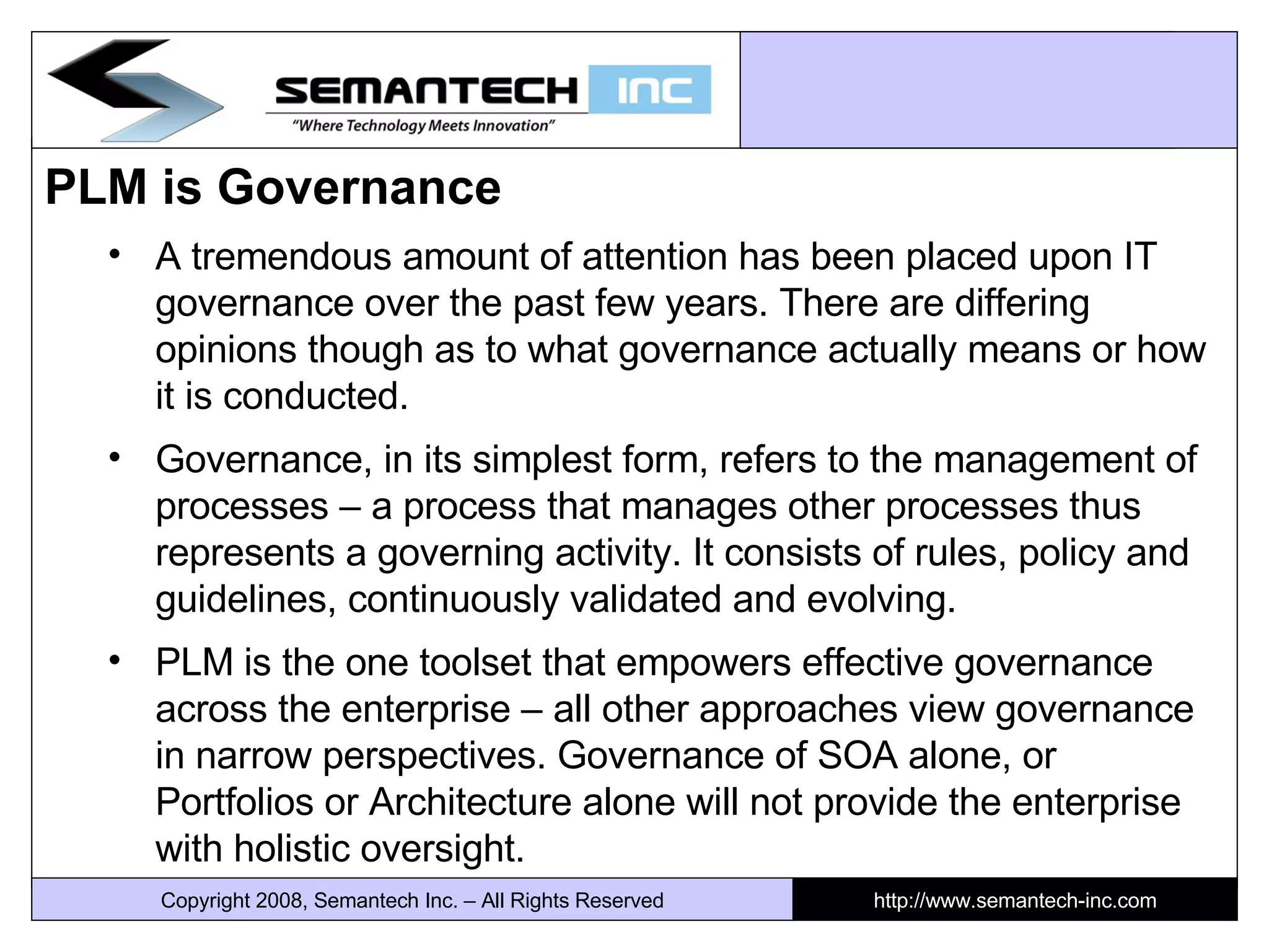 Program Lifecycle Management - The New PLM | PPT