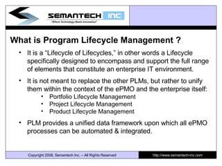 Program Lifecycle Management - The New PLM | PPT