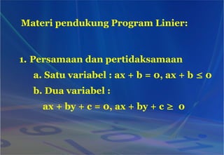 materi program linier matematika kelas xi | PPT