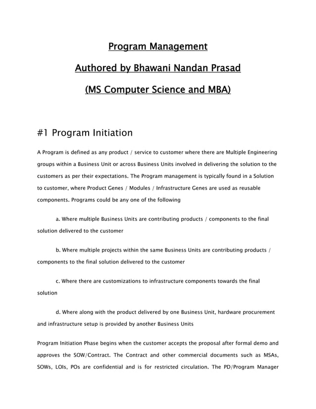 Program management-steps | PDF