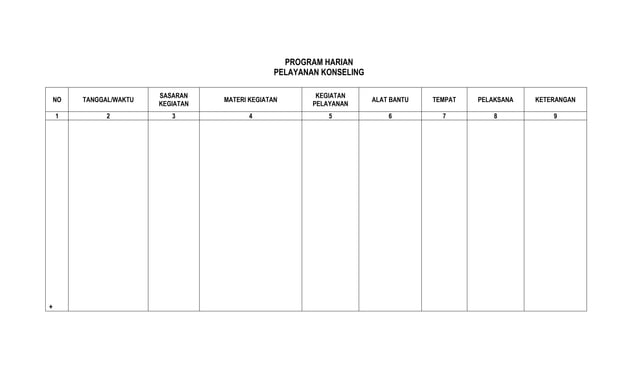 program mingguan bimbingan konseling smk | DOC