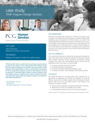 Public Consulting Group - Program Service Designs | PDF