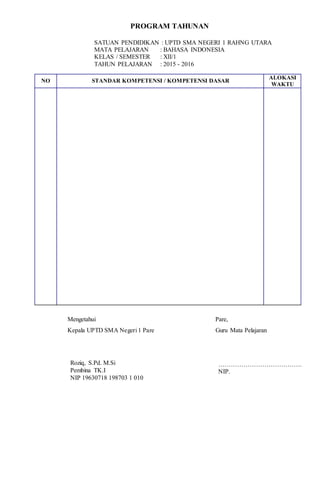 Program tahunan | PDF