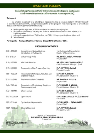 Program v2 cludip-inception-meeting-with-twg | PDF