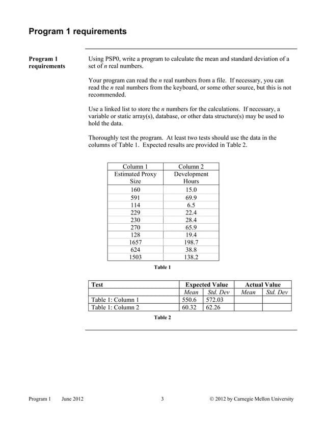 Program 1 assignment kit | PDF