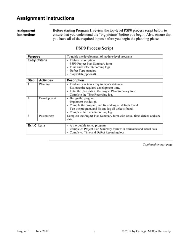 Program 1 assignment kit | PDF