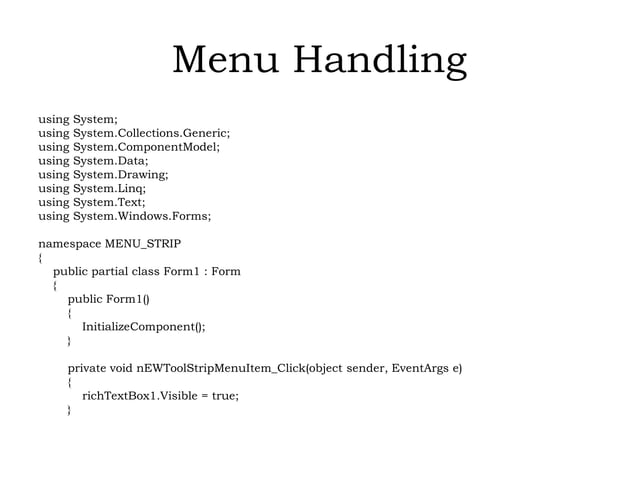 PROGRAMMING USING C# .NET - SARASWATHI RAMALINGAM | PPT PROGRAMMING USING C# .NET - SARASWATHI RAMALINGAM | PPT